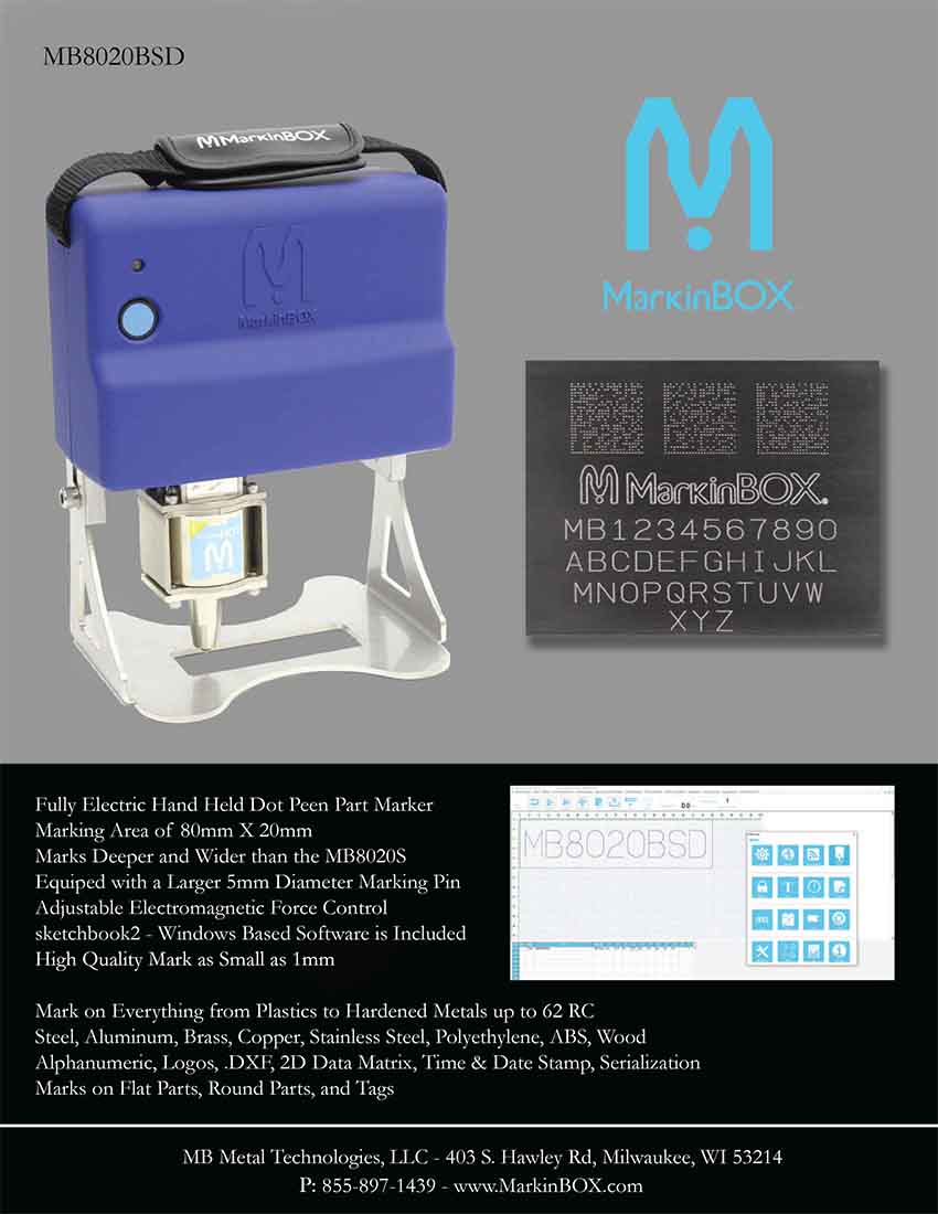 MB8020S BSD Portable Pin Marker – MB Metal Technologies